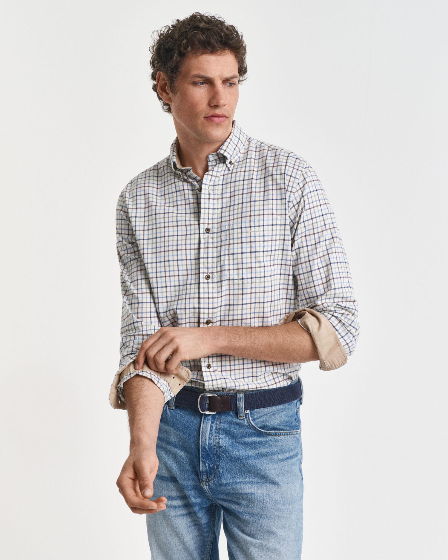 Camisa em sarja com padrão de xadrez Tattersall regular fit - GANT