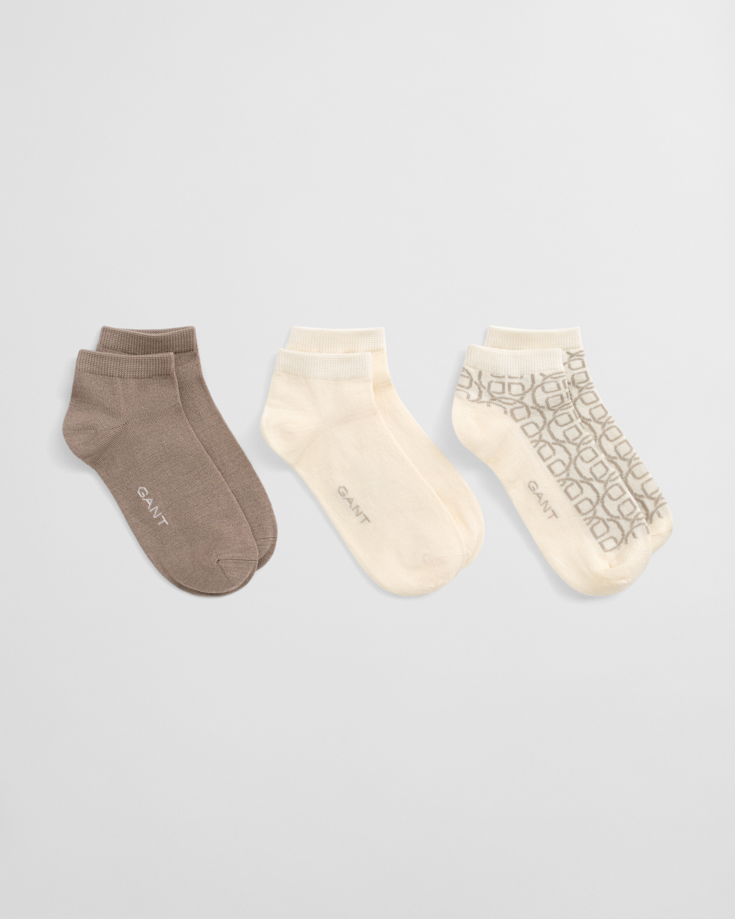 Pack de três pares de meias pelo tornozelo Monogram - GANT